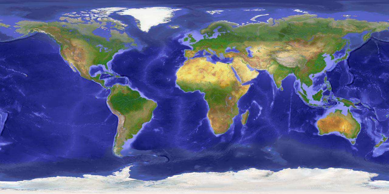 Weltkarte Mit Wüsten